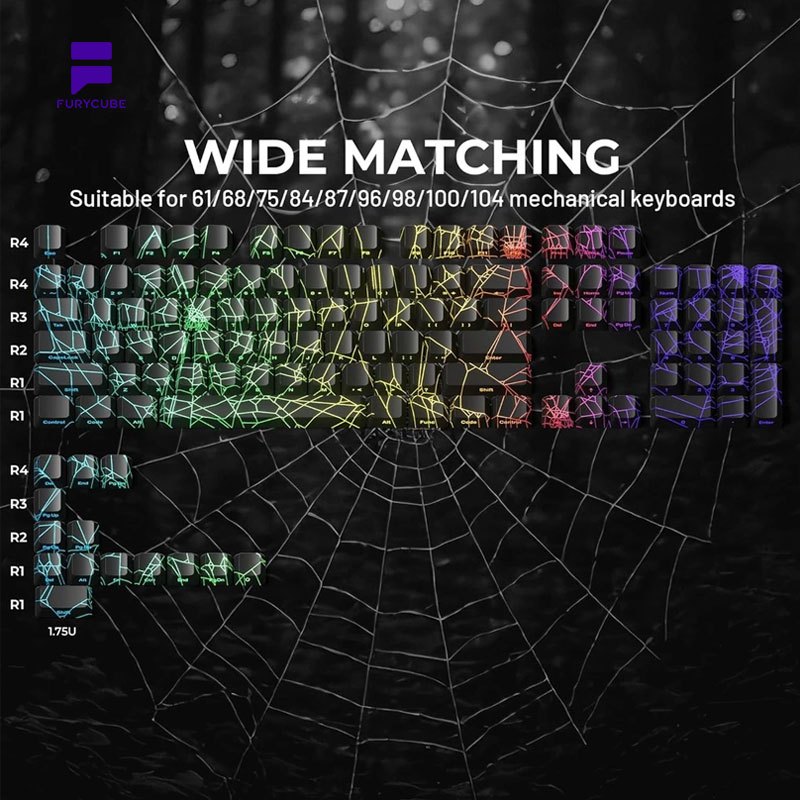 Jual FURYCUBE Spider Wet Keycaps PBT 120+ Keys For Mechanical Keyboard ...