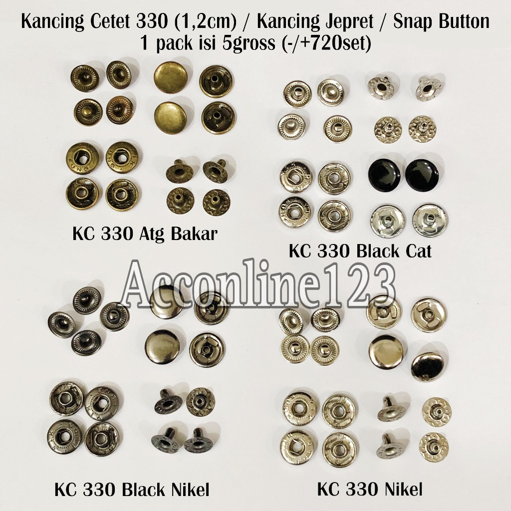 Jual Kancing Cetet 330 (1,2cm) / Kancing Jepret / Snap Button – 1 pack ...