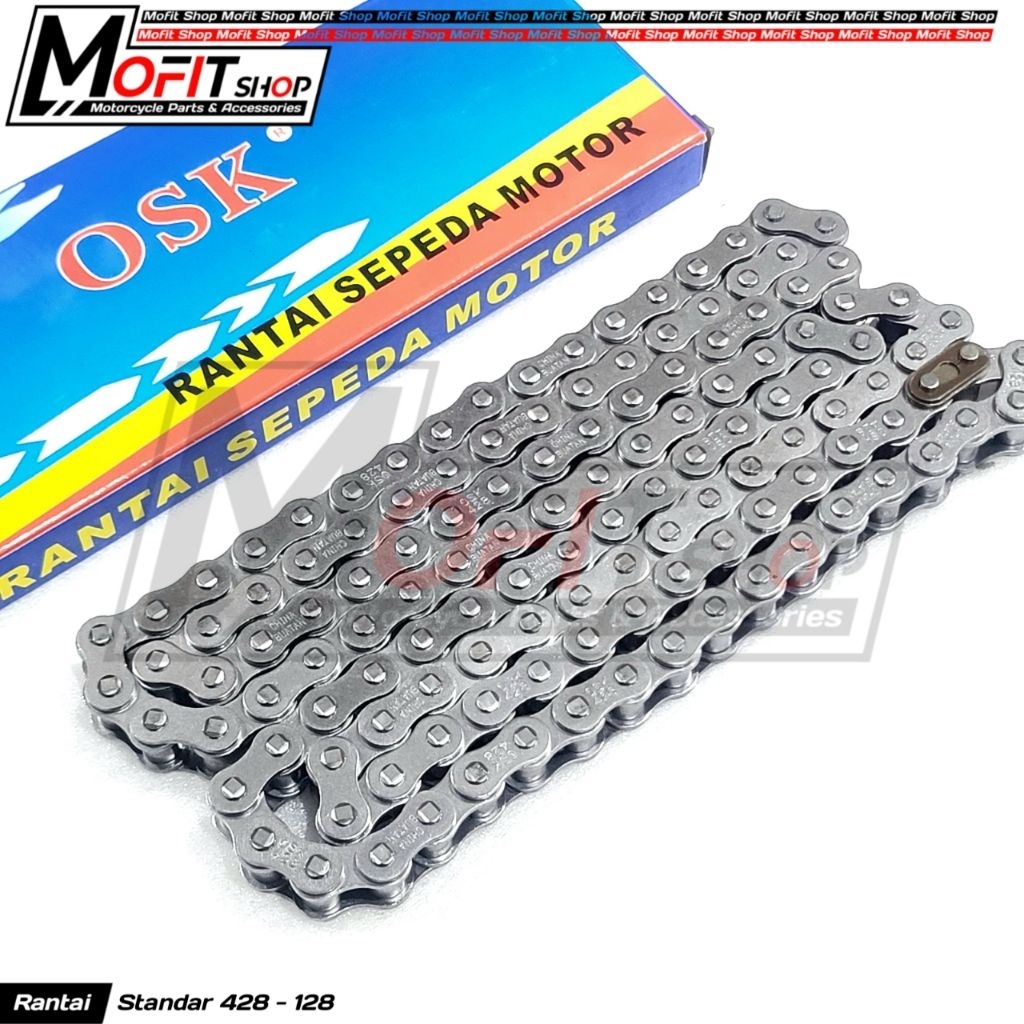 Jual Rantai Motor 428 128 Model Standar Merk OSK | Shopee Indonesia