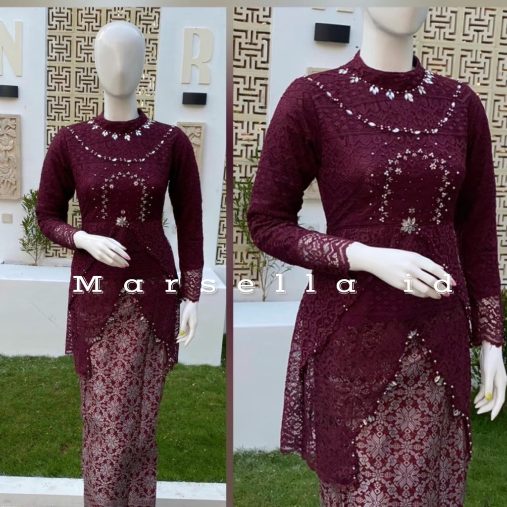 Jual Set kebaya tille payet premium/ Set kebaya wisuda/ Set kebaya ...