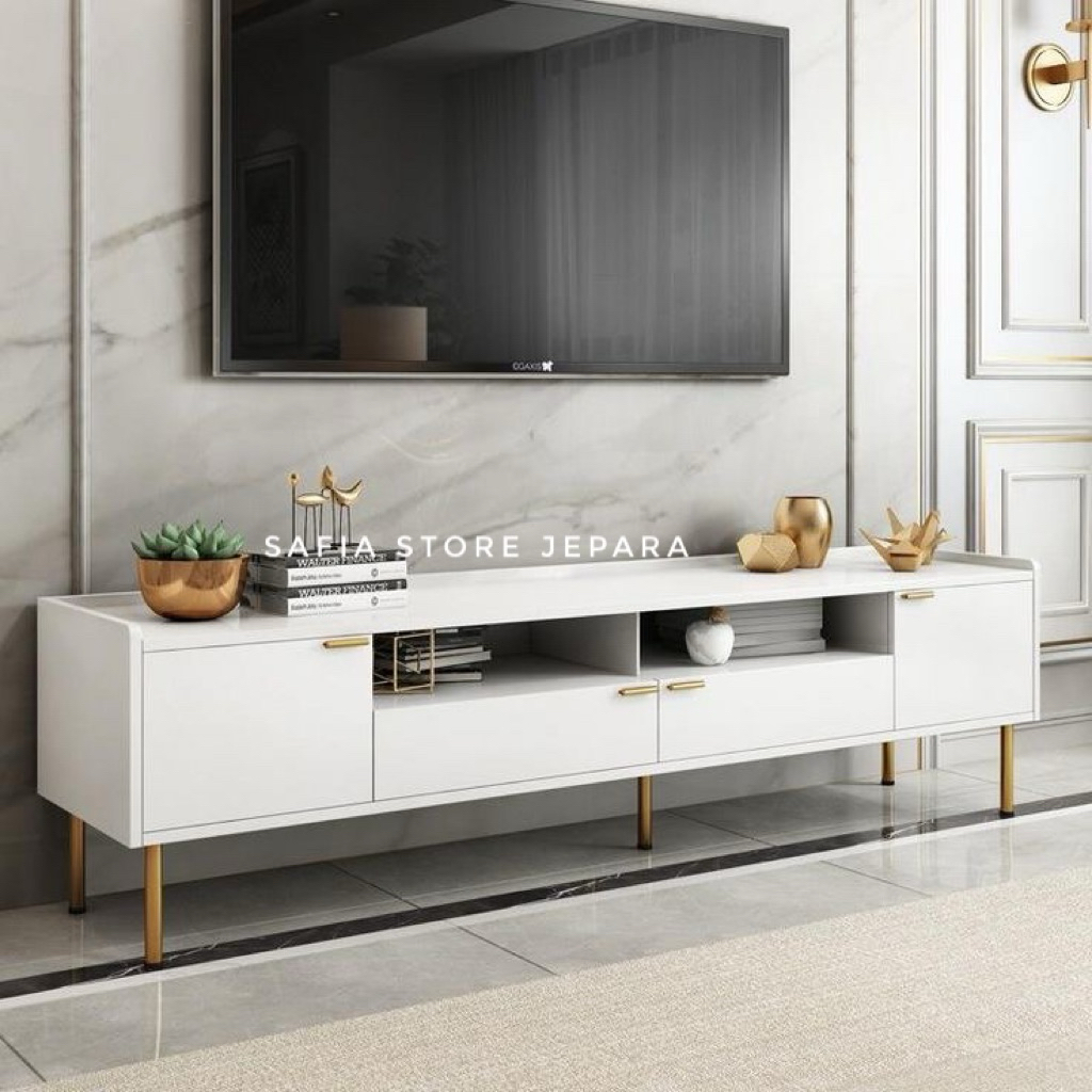 Jual Meja Tv Industrial Besi & Kayu, Cocok untuk Interior Modern ...