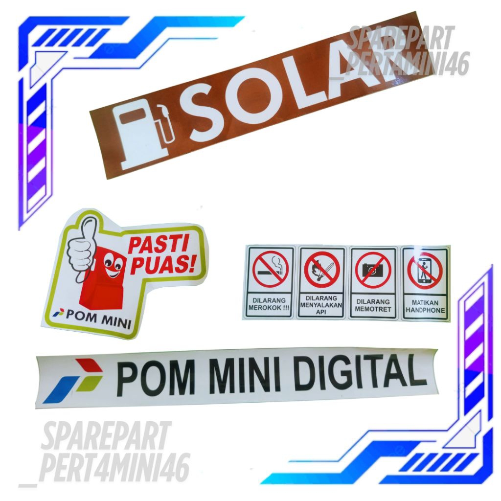 Jual Stiker Set 1 Nozzle Pom Mini Digital Solar | Shopee Indonesia