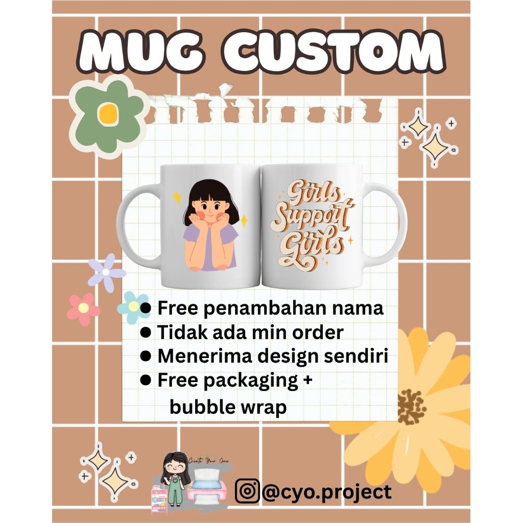 Jual Custom Mug/cetak gelas/gelas custom | Shopee Indonesia
