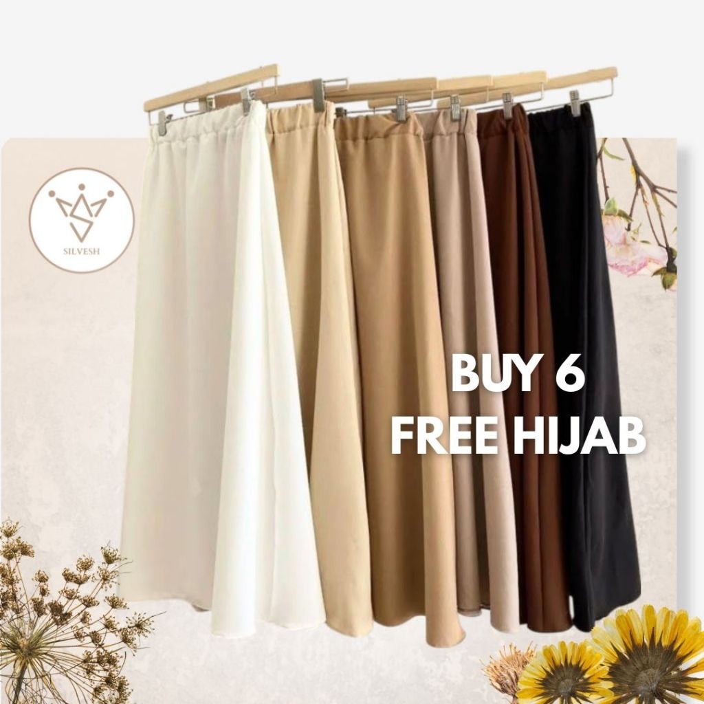 Jual ROK POLOS HYGET PREMIUM/Rok A Line/Rok Panjang Polos/Bawahan ...