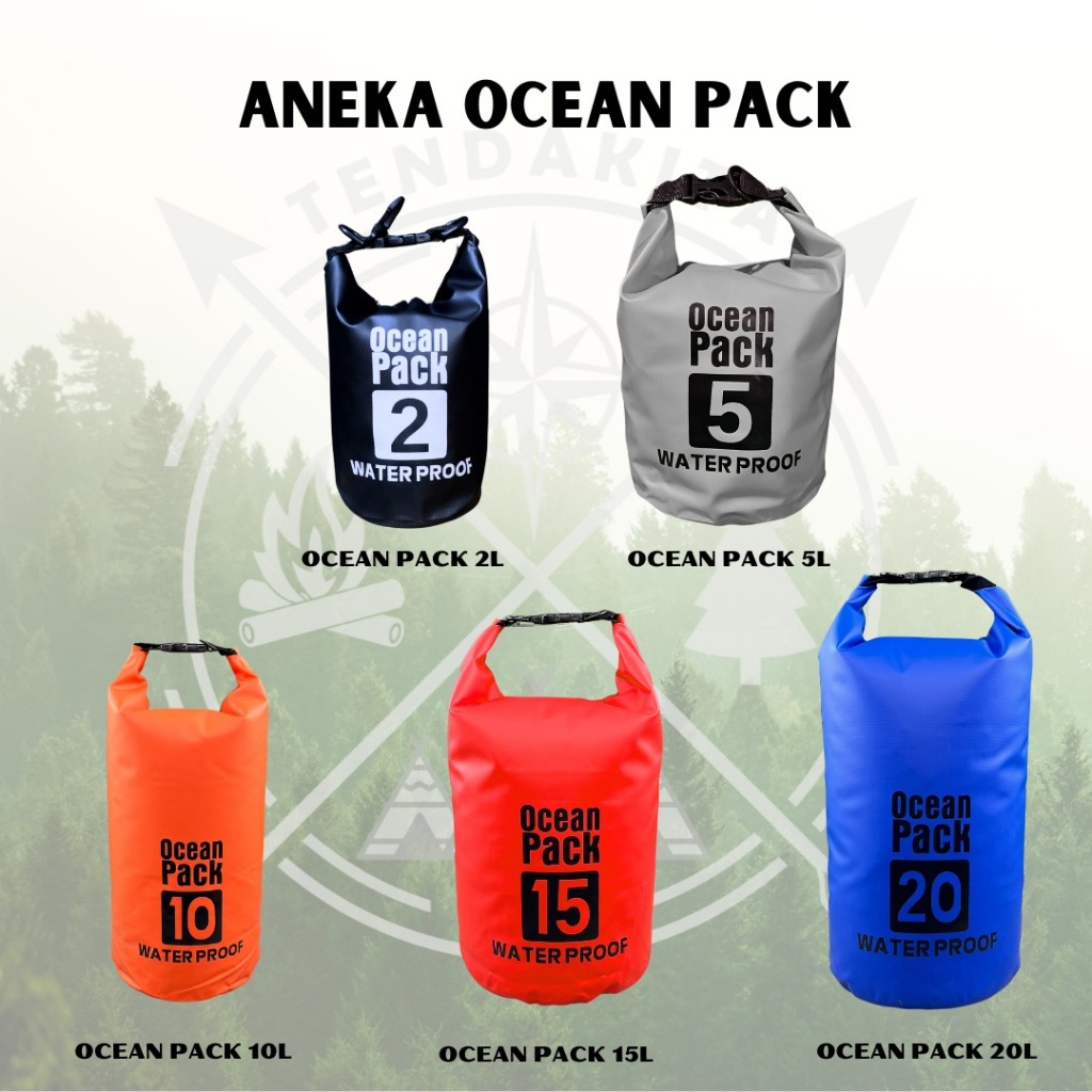Jual -Ocean Pack Dry Bag 10L 15L 20L Tas Anti Air Waterproof Bag 2 Tali ...