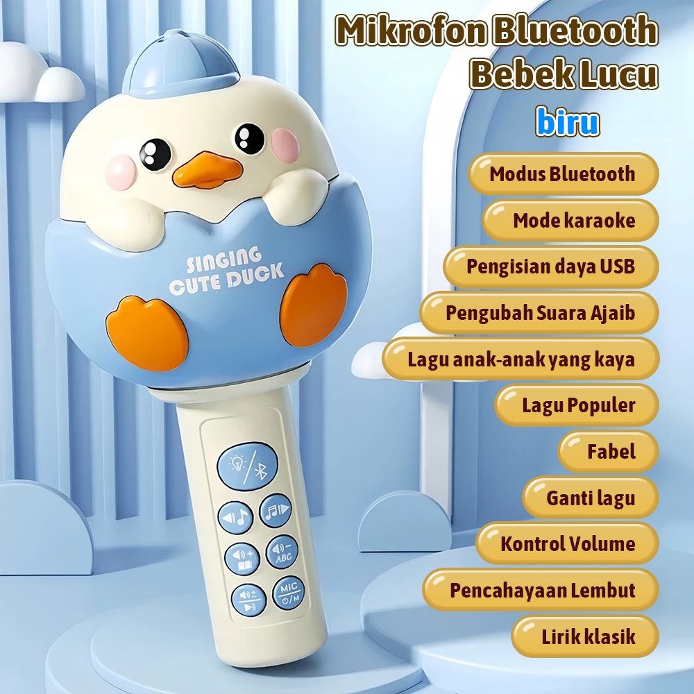 Jual {COD}Mainan Edukasi Mic Anak Bebek Speaker Karaoke Bluetooth Suara ...
