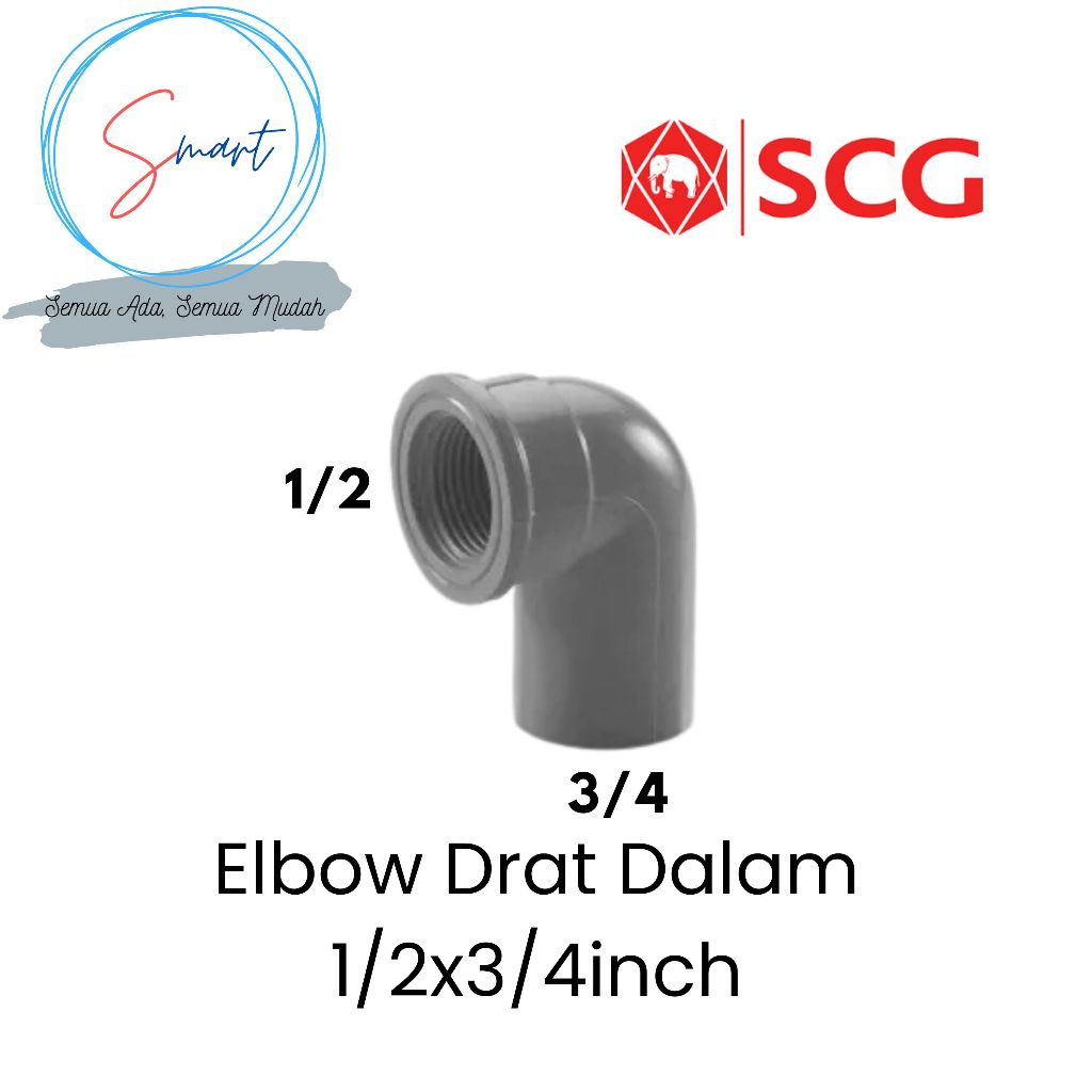 Jual SCG Faucet Elbow AW 1/2 x 3/4 Inch Knee Drat Dalam Sambungan ...