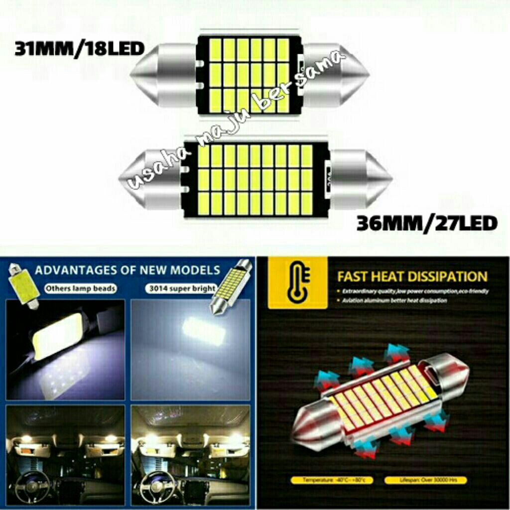 Jual [1pcs] Lampu LED Plafon Kabin Interior Mobil Festoon Kapsul 31mm ...