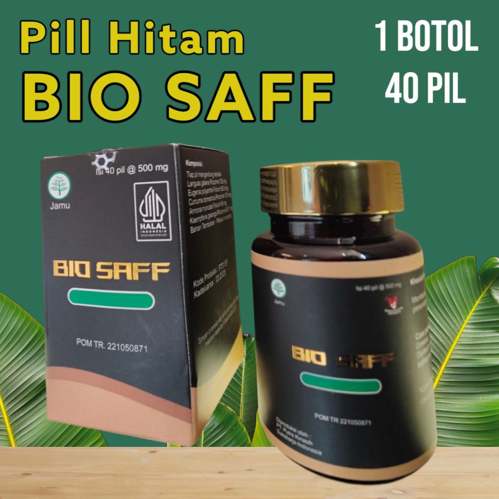 Jual PIL HITAM BIO SAFF untuk Keluhan Syaraf dan Otot isi 40 Pil ...