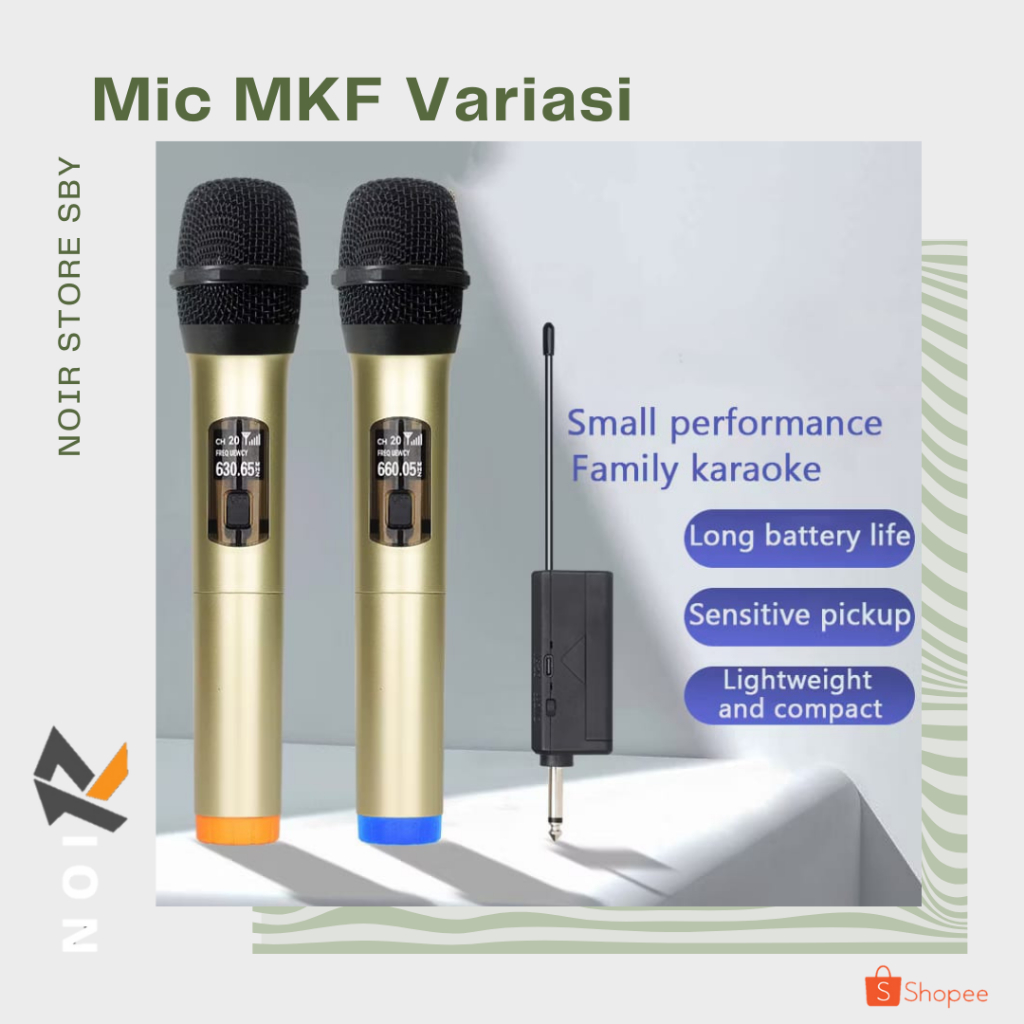 Jual NOIR Microphone Variasi Wireless Brain Power Profesional MKF | Shopee Indonesia