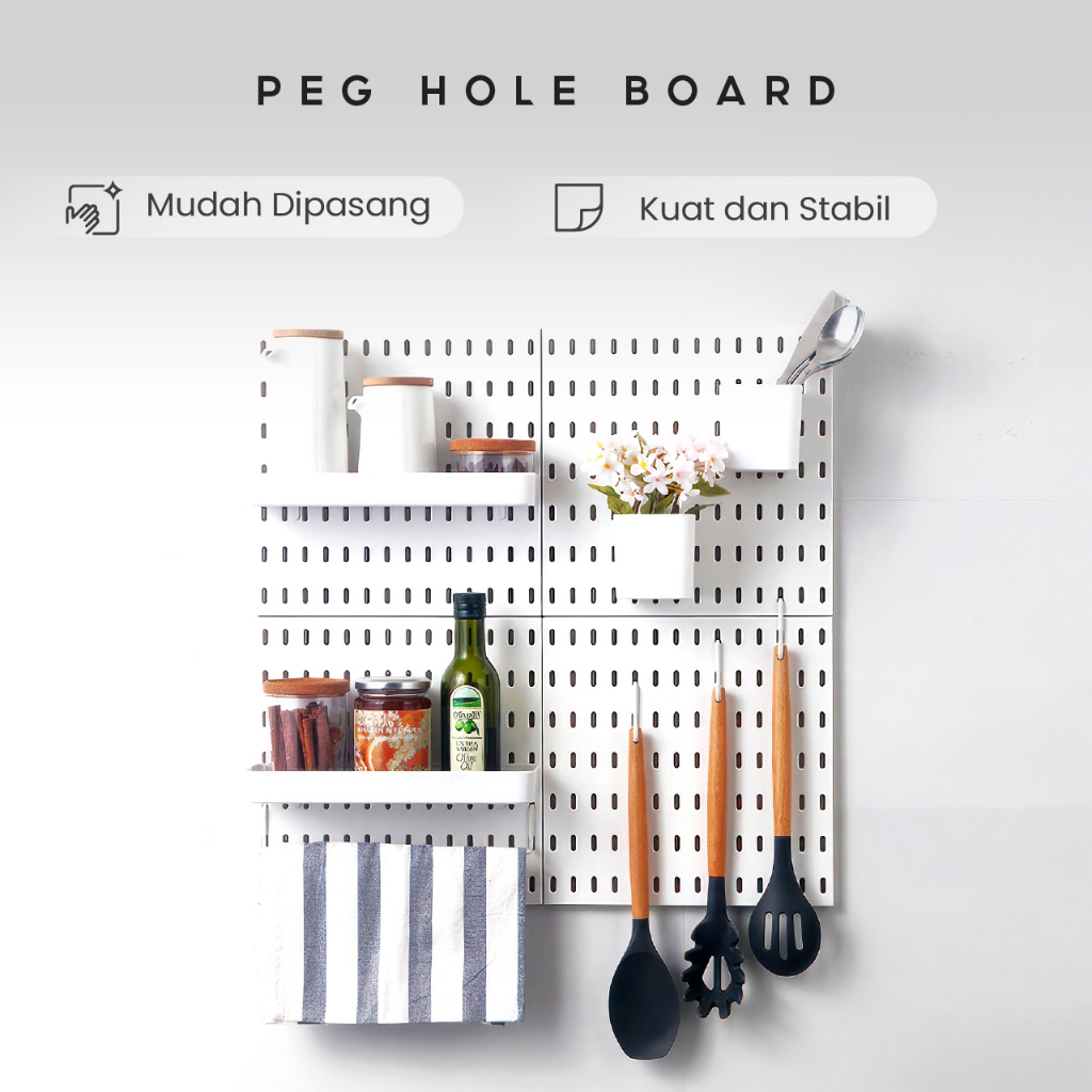Jual Rak Dinding Tempel DIY Pegboard Dinding Papan Berlubang Pegboard ...