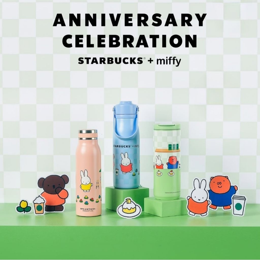 Jual Tumbler Starbucks x Miffy and Friends Peach with Special Box Blue Green 2025 Original ...