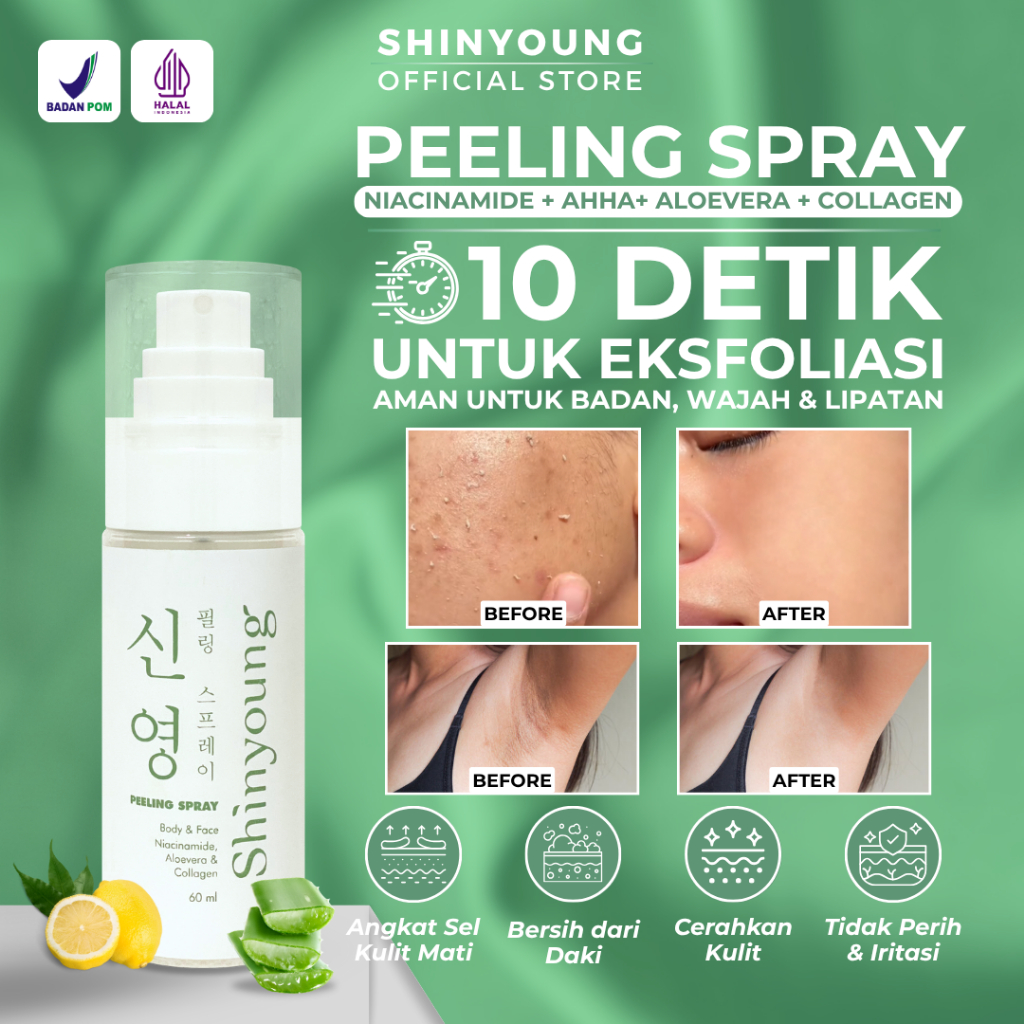 Jual SHINYOUNG Peeling Spray Eksfoliasi Muka 60ml - Face Scrub ...