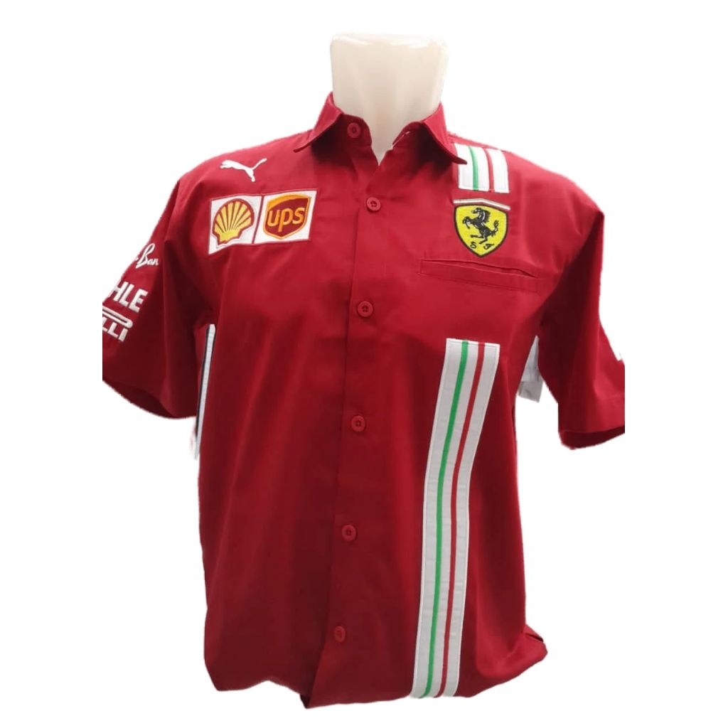 Jual Kemeja Scuderia Ferrari - Shell - Ups - Merah Team F1 Racing ...
