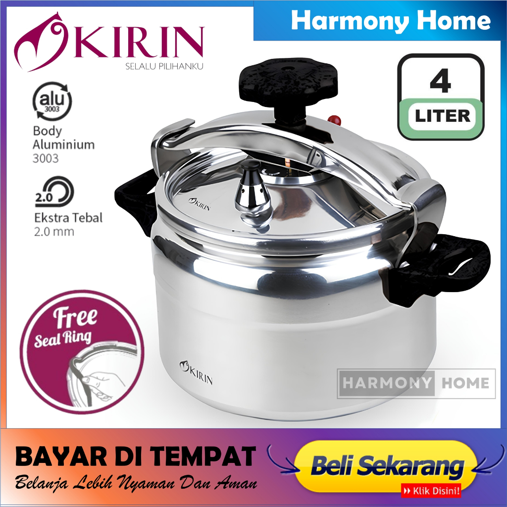 Jual Panci Presto Kirin KPC 040 Pelunak Daging Ikan 4 Liter Presure ...