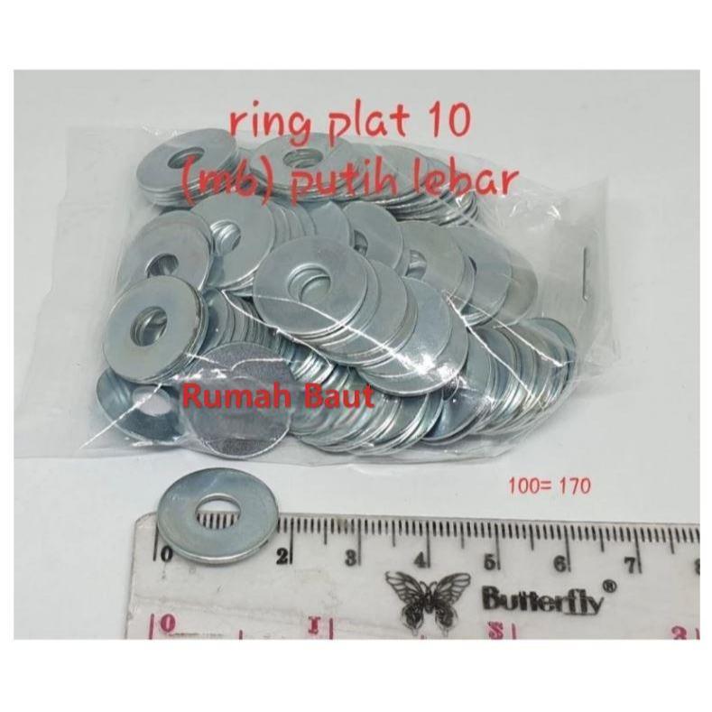 Jual (paket 100 pcs) Ring Plat 10 (m6) Putih Lebar | Shopee Indonesia