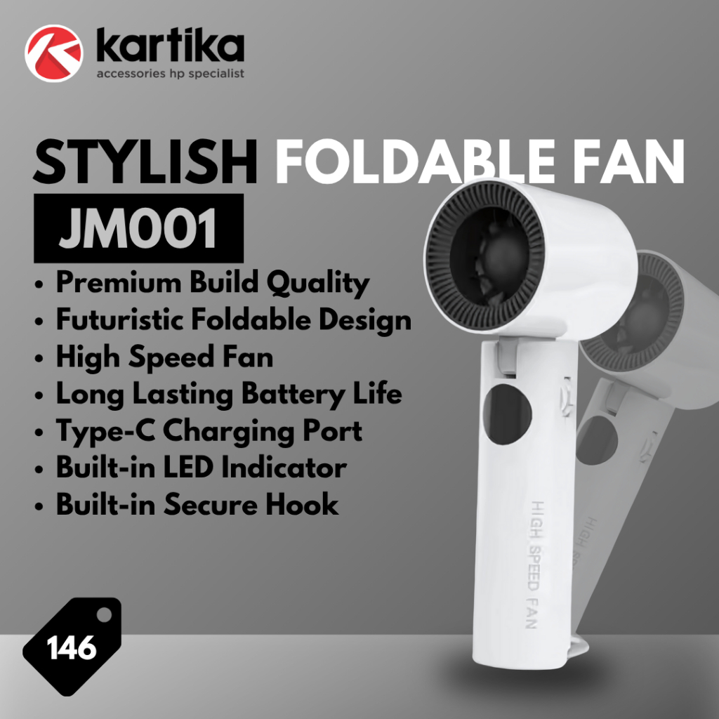 Jual Portable Foldable Fan JM001 Futuristic Design High Speed | Shopee ...