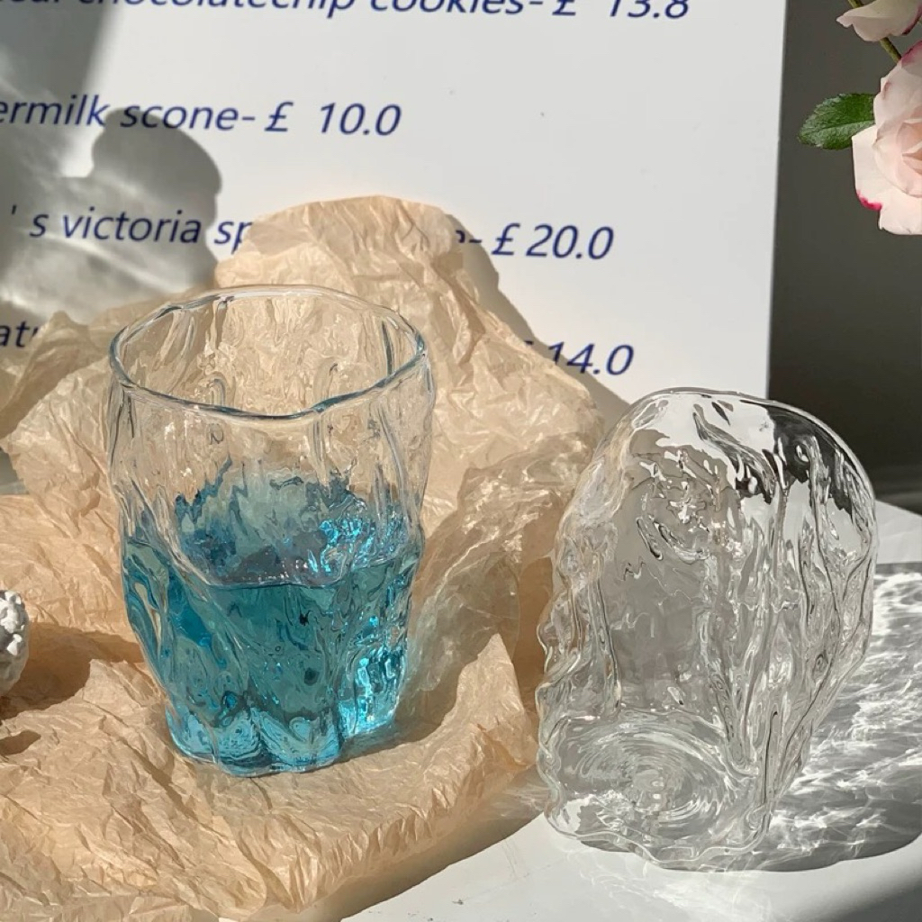Jual Glacier Glass Cup | Gelas Kaca Tekstur Crystal Aesthetic 280ml ...