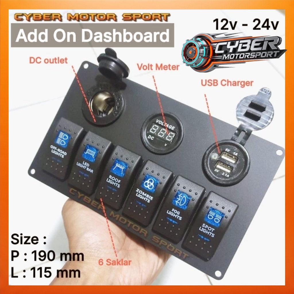 Jual Saklar mobil 12v 24v universal. sakelar on off switch panel ...