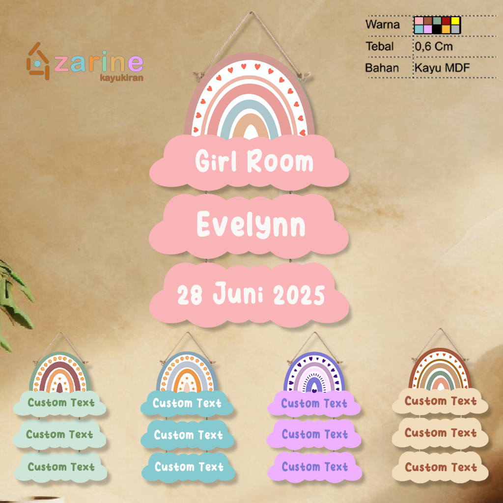 Jual Zarine Kayukiran - Hiasan Dinding Custom Nama Ukiran Kayu ...