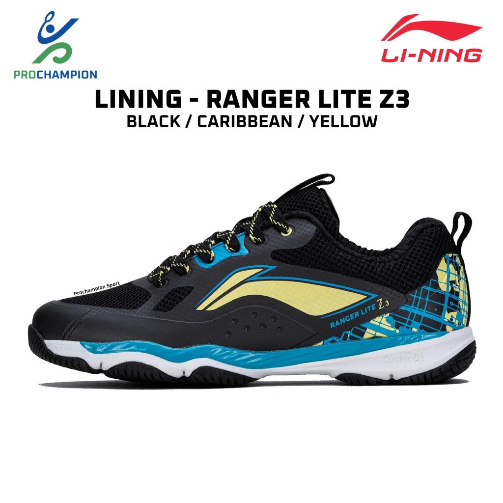 Jual Sepatu Badminton LINING RANGER LITE Z3 Black/Caribbean/Yellow ...