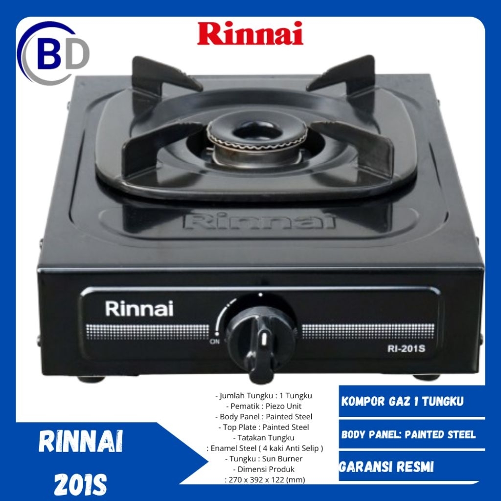 Jual Rinnai Kompor Gas 1 Tungku RI-201S dan 2 Tungku RI-202S | Shopee ...