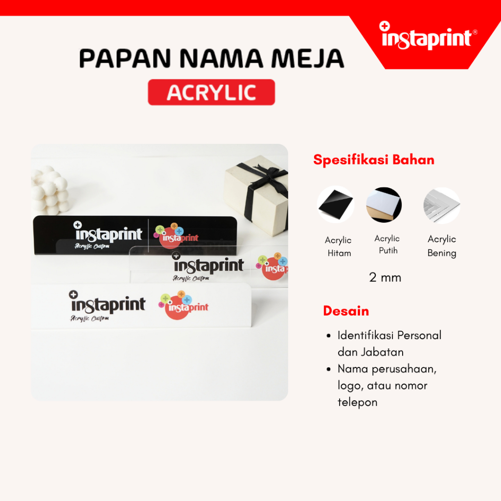Jual Custom Papan Nama Meja Eksklusif Akrilik - Desk Name Plate Acrylic ...