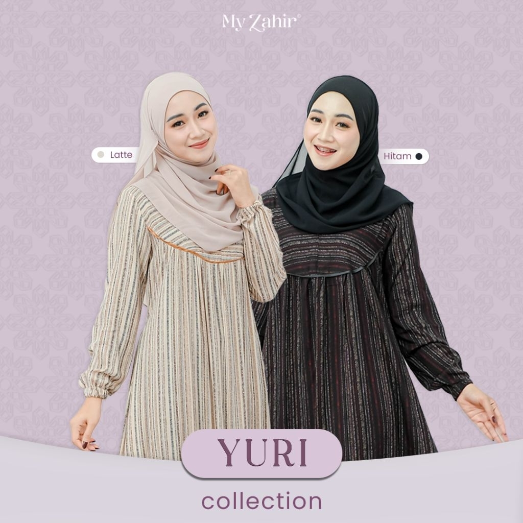 Jual My Zahir Yuri Dress Busui Friendly Gamis Best Seller Bahan Rayon Viscose Gamis Salur Size M ...