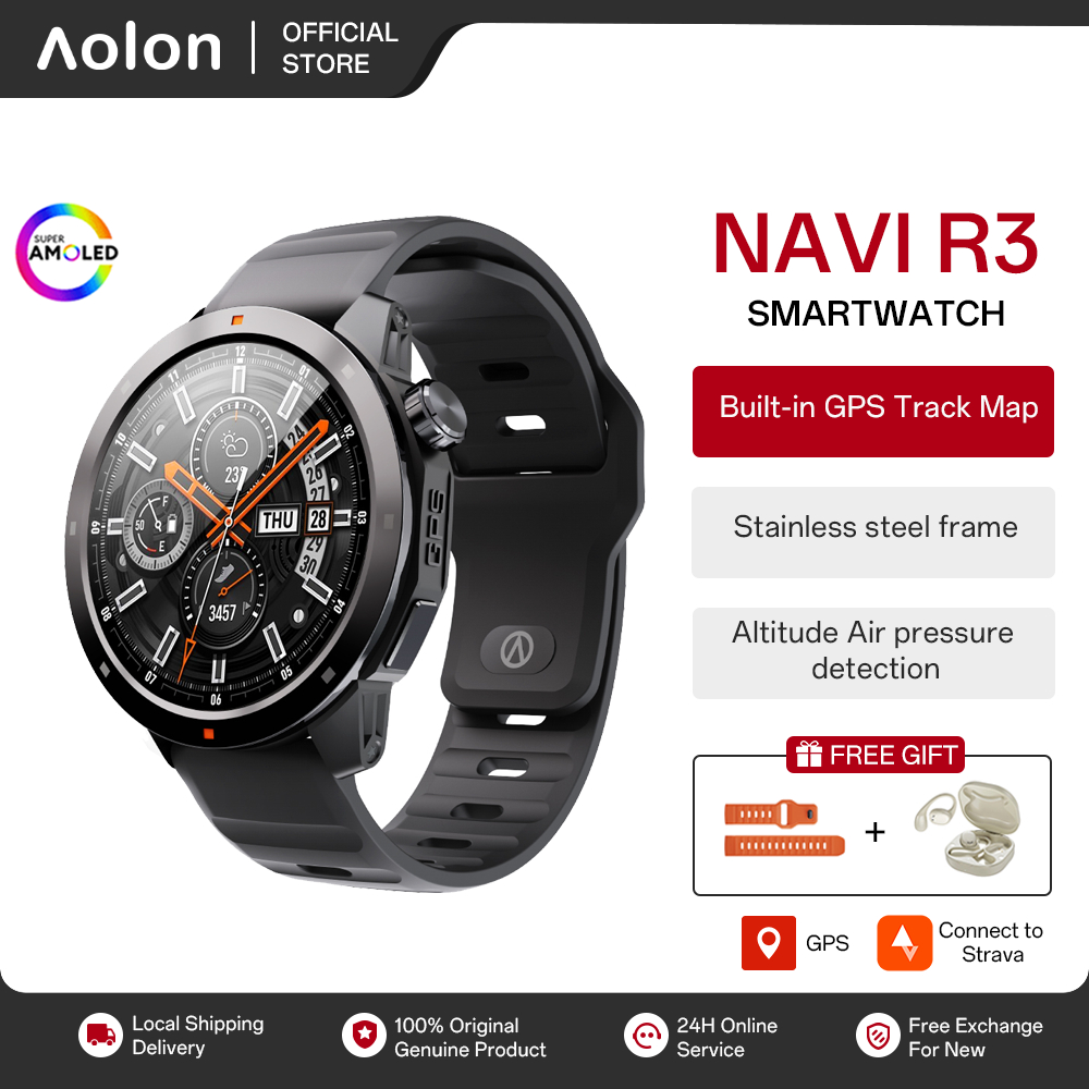 Jual Vior Aolon Navi R3 GPS Smartwatch Original Map Pace Amoled ...