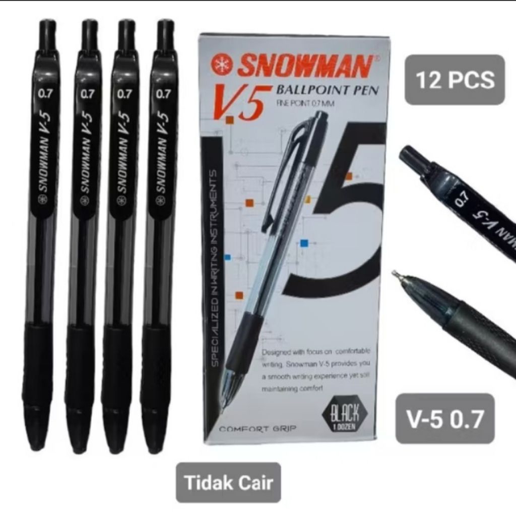 Jual Pulpen Snowman V-5 / 1 dos Isi 12 pcs | Shopee Indonesia