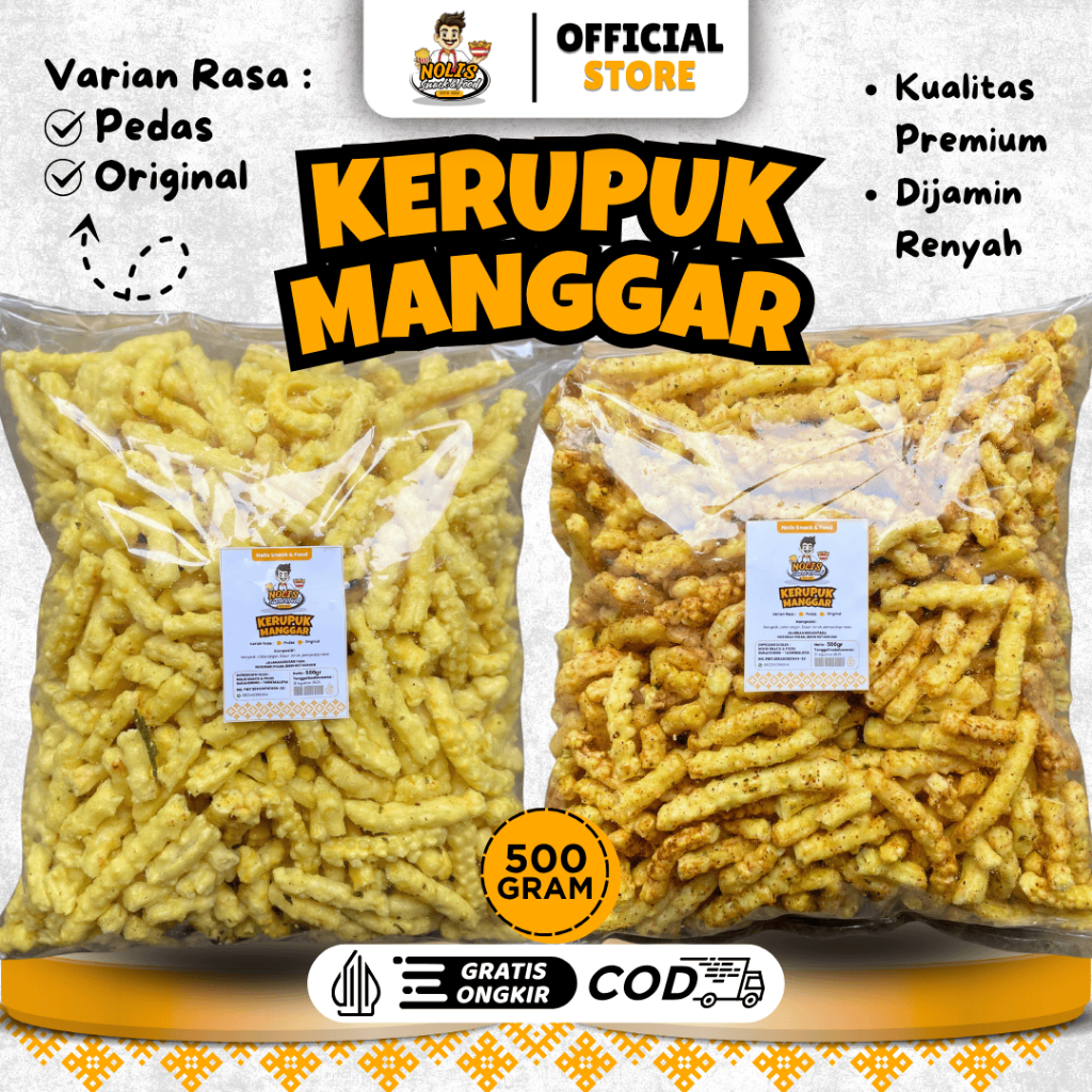 Jual Kerupuk Manggar Gurih Pedas Daun Jeruk 500gram // Kerupuk Jaat ...
