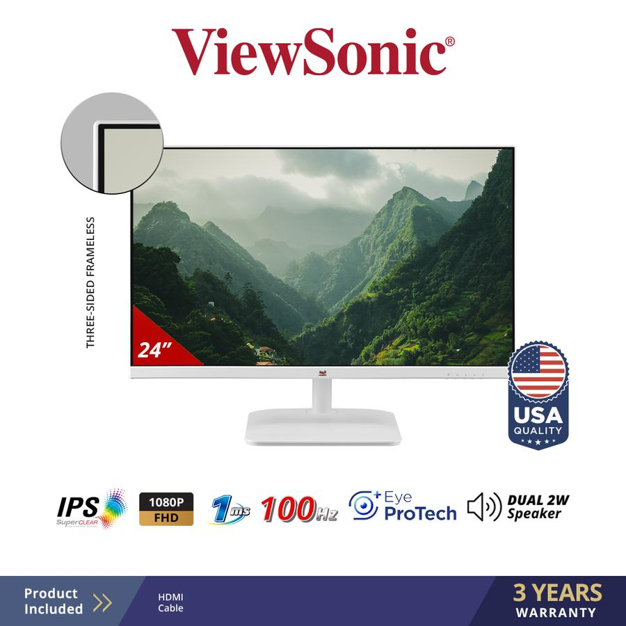 Jual Monitor LED ViewSonic VA2432-MH-W Putih 24inch IPS 100Hz 1ms FHD ...