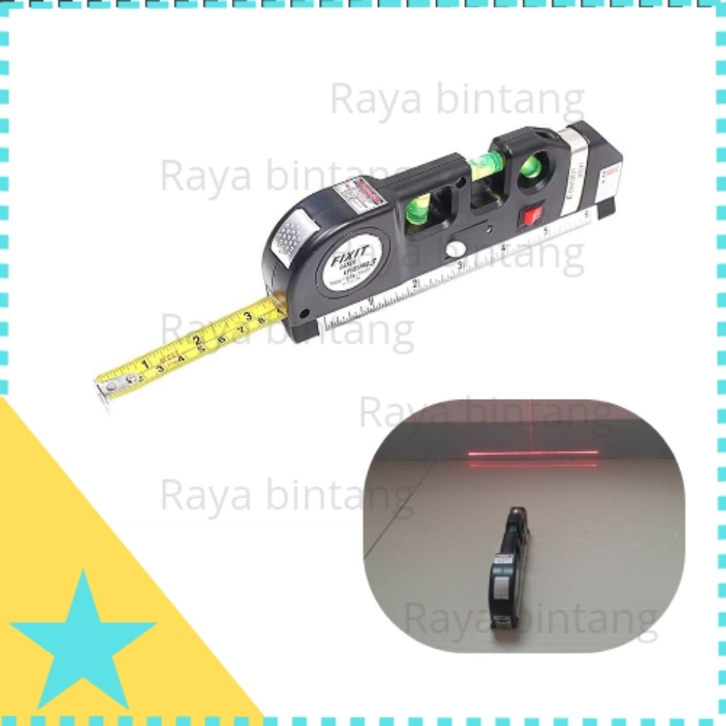 Jual Waterpass laser Fixed level pro 3 meteran penggaris ukur | Shopee ...