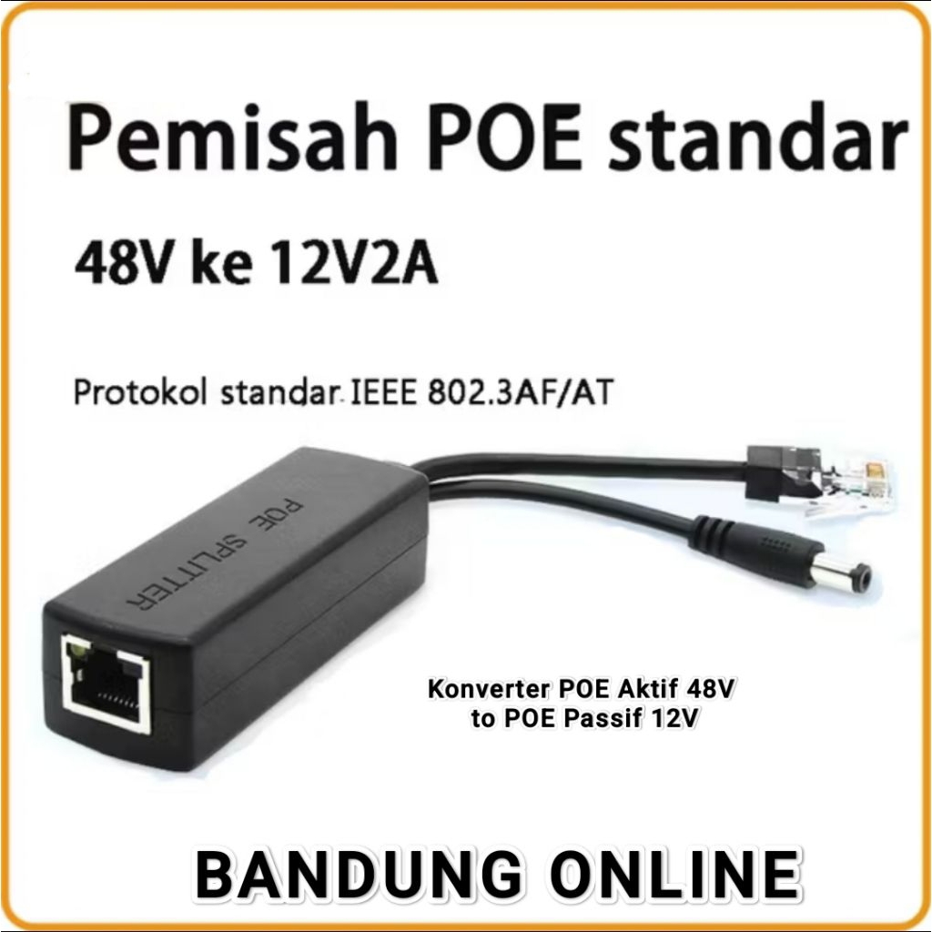 Jual POE Splitter dari output Poe Switch 48V to 12V 2A for IP Camera ...