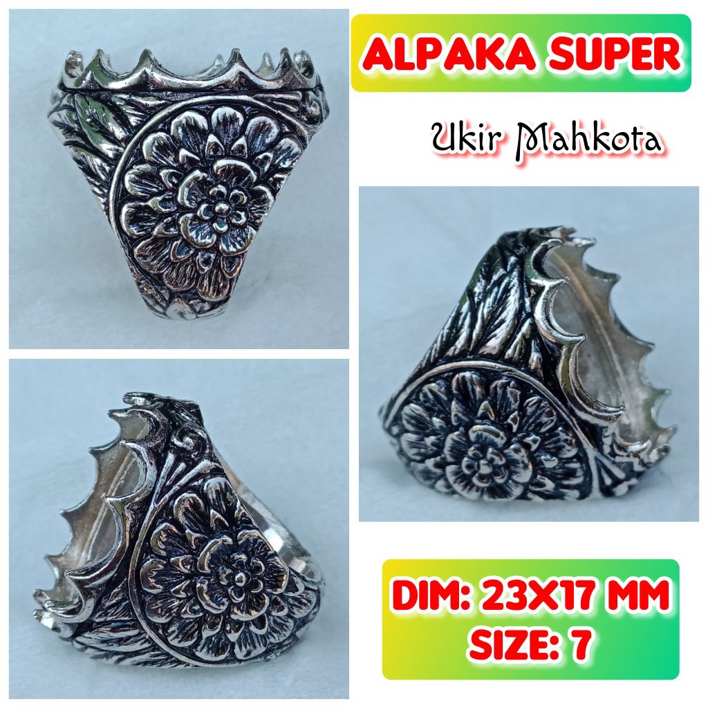 Jual emban batu akik dan permata alpaka super ukir Navajo.16 | Shopee ...
