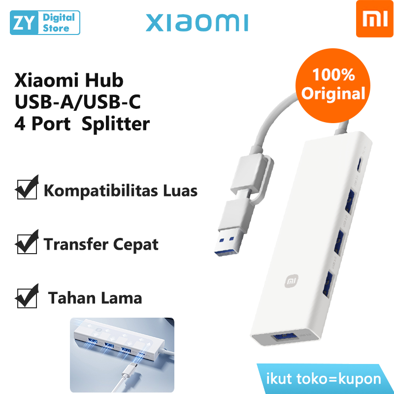 Jual Xiaomi Hub Dual-Head USB-A/USB-C Solusi USB 2-in-1 + 4 Port ...
