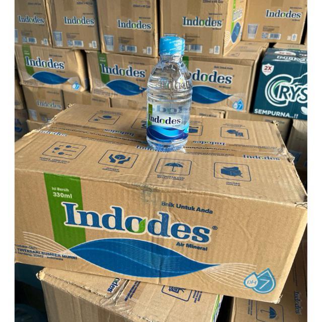 Jual INDODES AIR MINERAL BOTOL MINI 330ML 1 DUS 24 BOTOL | Shopee Indonesia