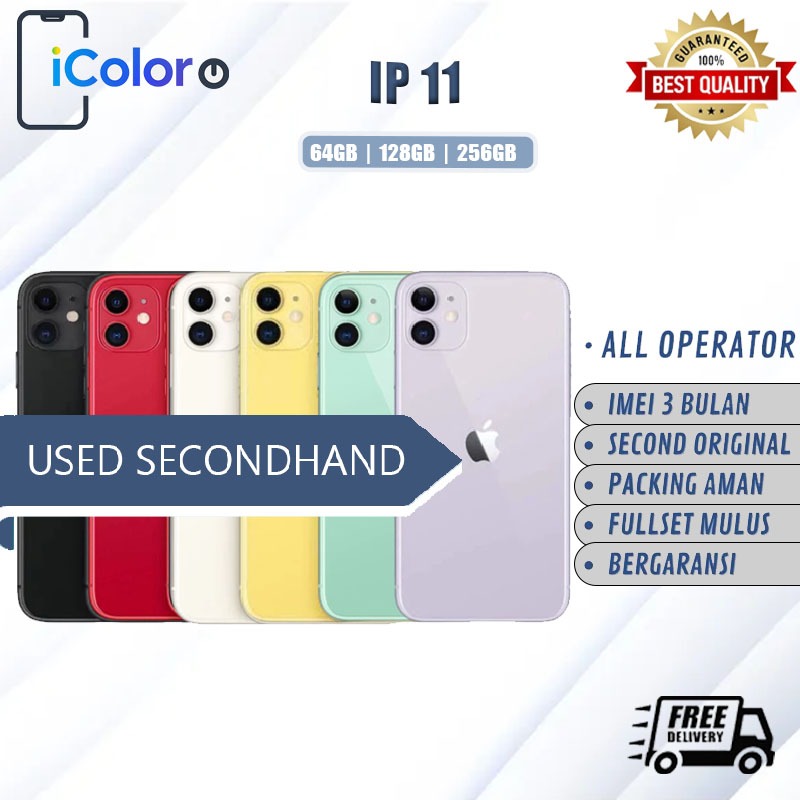 Jual 11 64GB/128GB/256GB Second BEKAS ORIGINAL 100% MULUS NORMAL FULLSET Kondisi Perfect ...