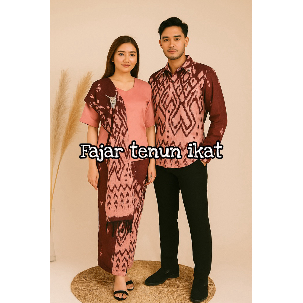 Jual Set Couple Baju Tenun Toraja + Slendang + tas | Shopee Indonesia