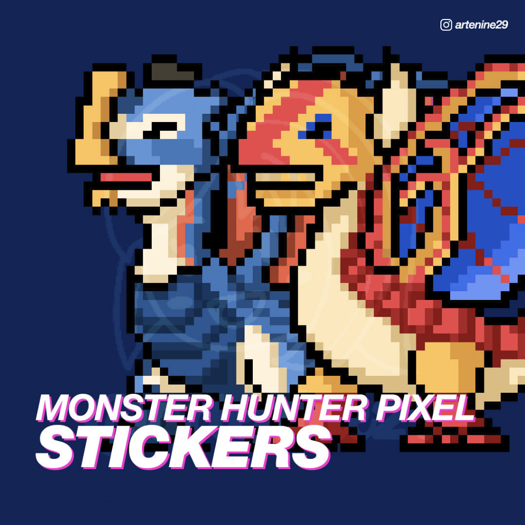 Jual Fan Merch Monster Hunter Pixel Stickers | Shopee Indonesia