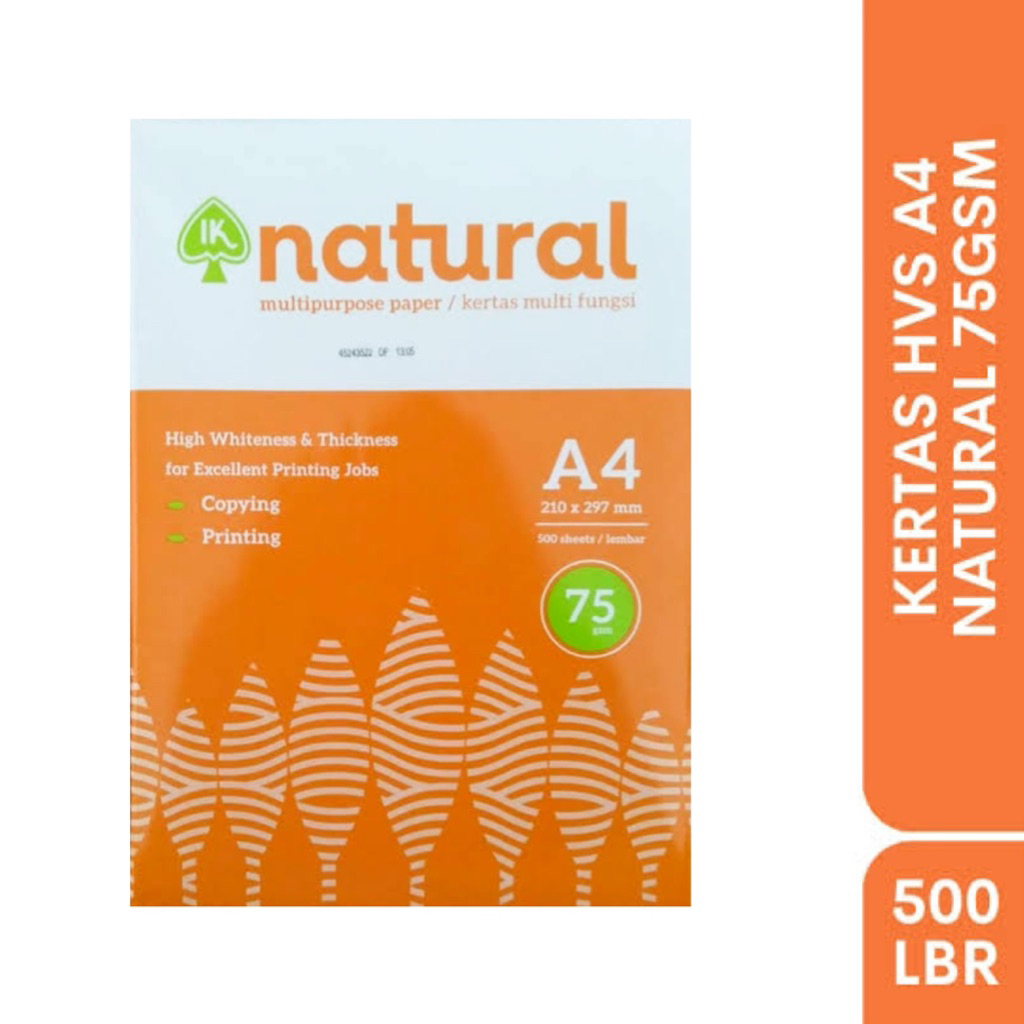 Jual [ 1 RIM ] KERTAS HVS / KERTAS FOTOCOPY NATURAL A4 75 GSM (75 GRAM) | Shopee Indonesia