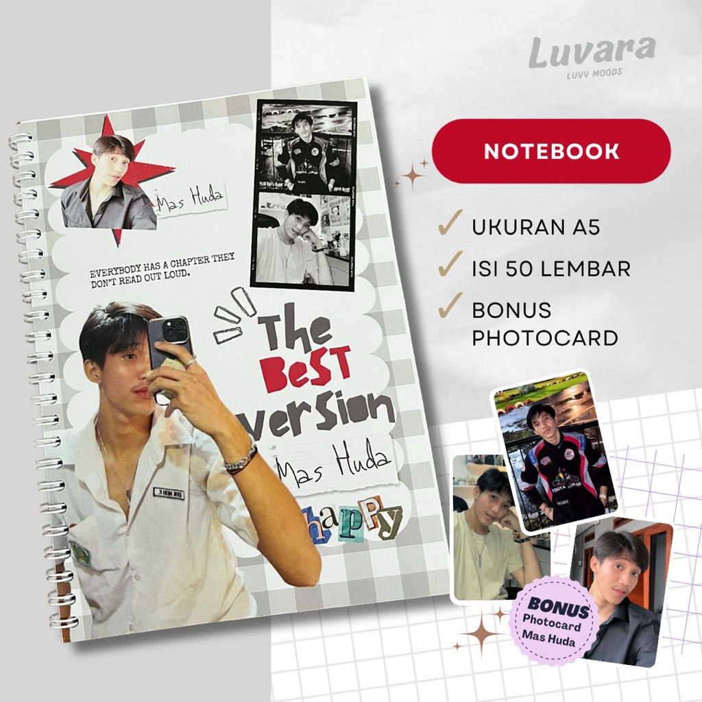 Jual Notebook A5 Buku Notes Mas Huda - Isi 50 Lembar Bonus Photocard ...