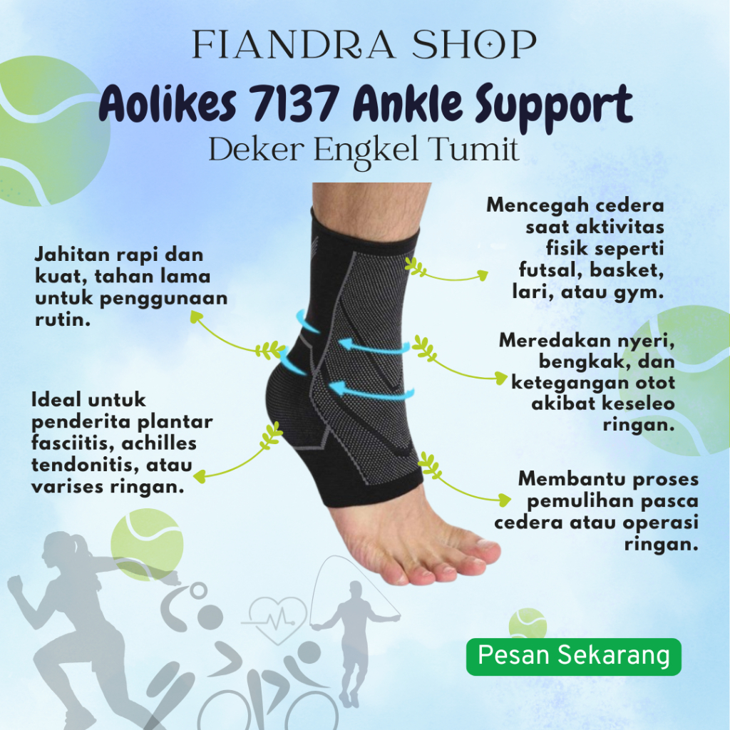 Jual Aolikes 7137 Ankle Support Ankle Brace Alat Terapi Deker Engkel ...
