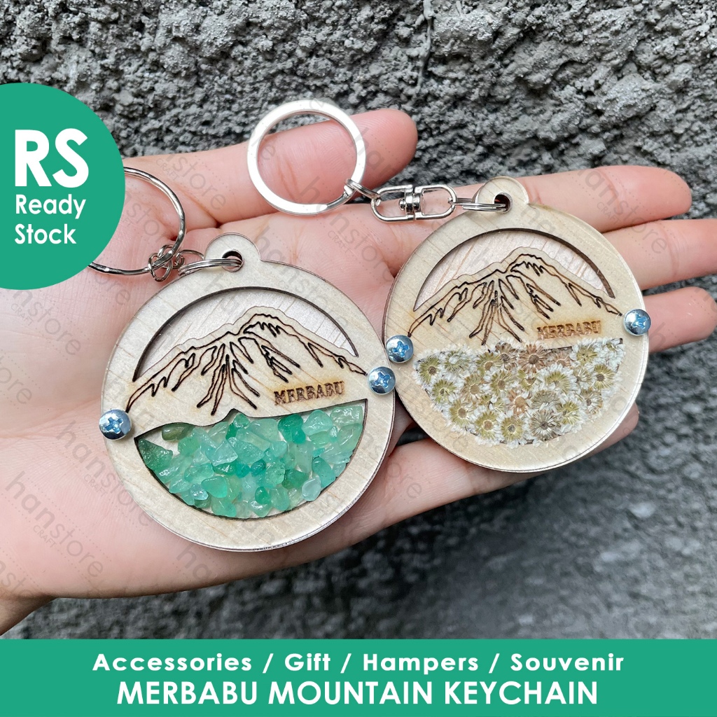 Jual RS Gunung MERBABU Keychain / Gantungan Kunci Kayu & bunga oleh ...