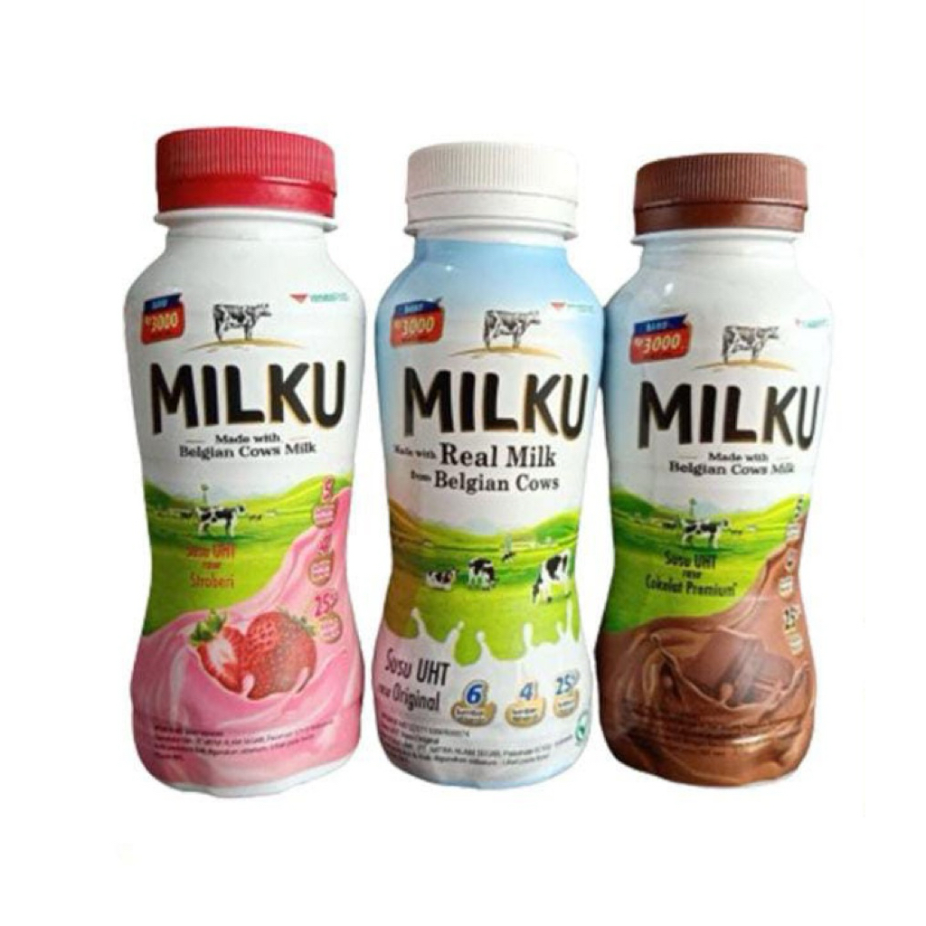 Jual Milku Susu Coklat Strawberry Original Isi 12 botol | Shopee Indonesia