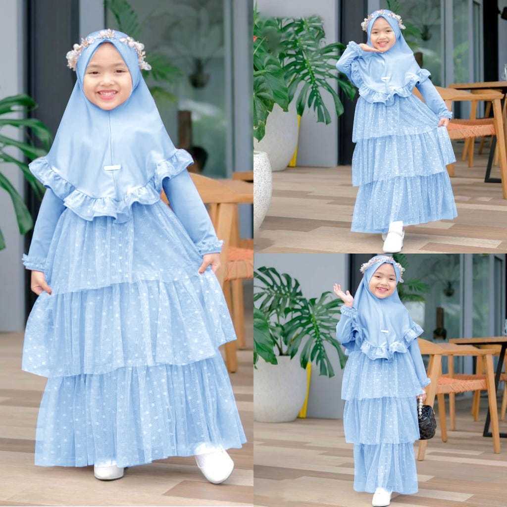Jual kids rumi 3-5tahun 6-8tahun 9-11tahun gamis tiledot anak perempuan ...