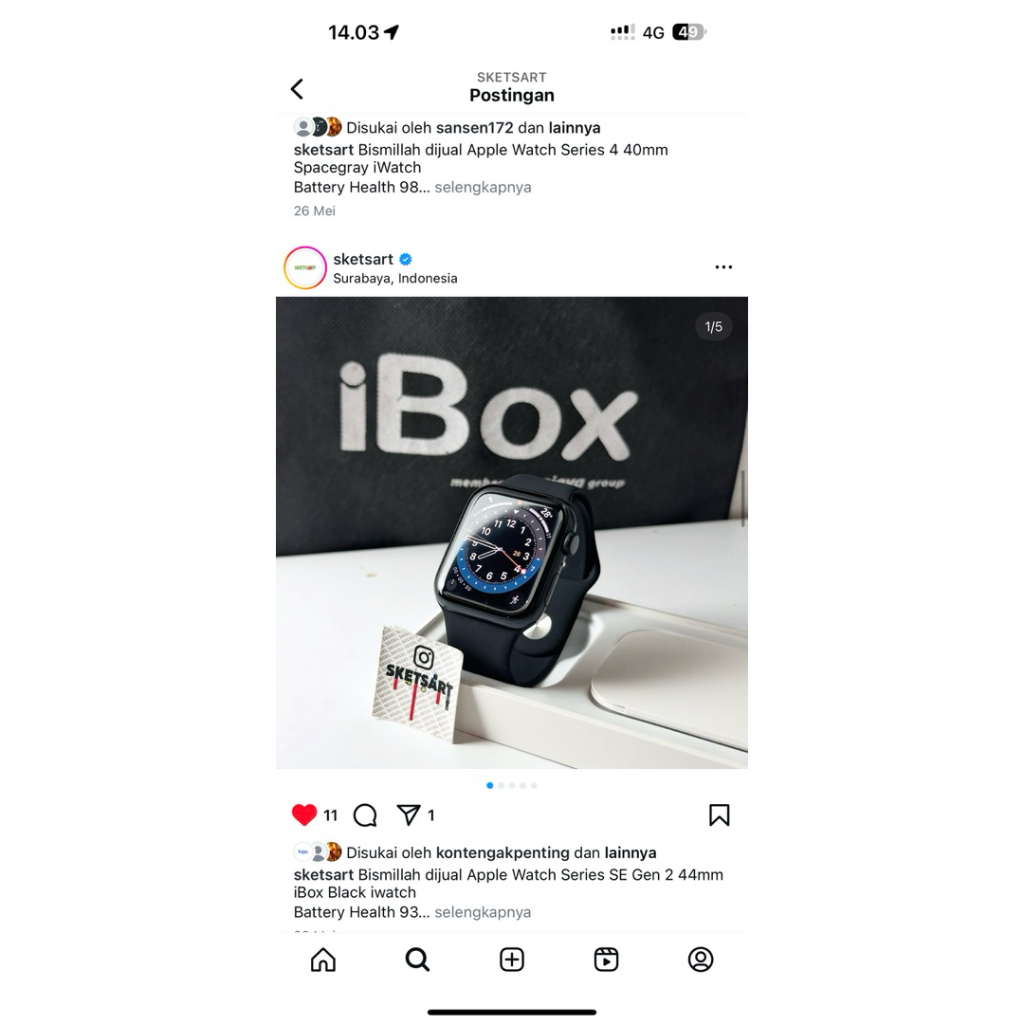 Jual Apple Watch Series SE Gen 2 44mm iBox Black iwatch Battery Health ...