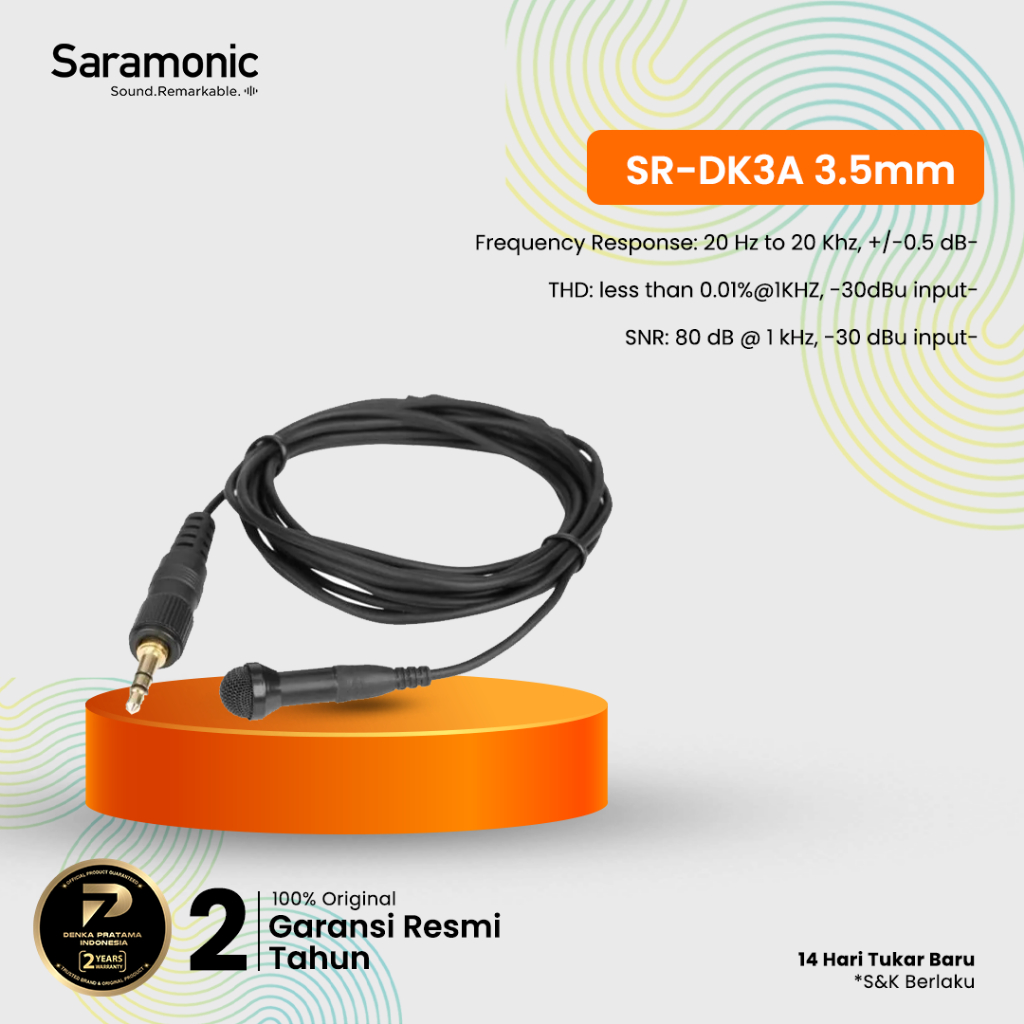 Jual Saramonic Microphone SR-DK3A 3.5mm Omnidirectional Lavalier Microphone | Shopee Indonesia