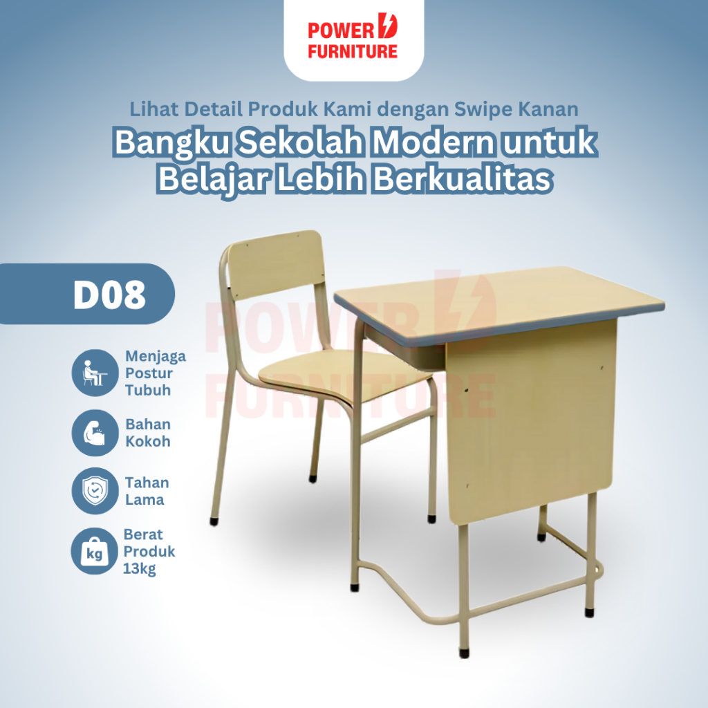 Jual Meja Kursi Sekolah D08 PowerD - meja sekolah | kursi sekolah ...