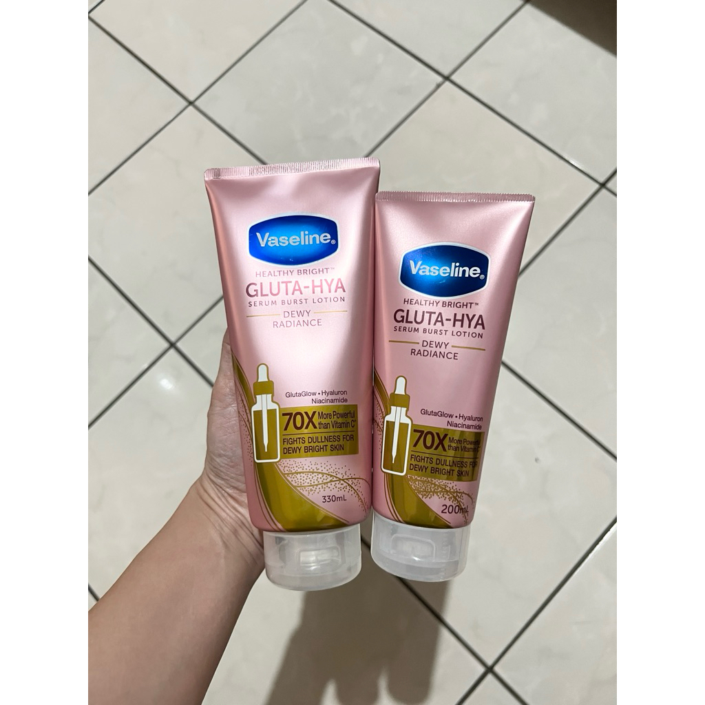 Jual Vaseline Healthy Bright Gluta Hya Serum Lotion Dewy Radiance 200ml 330ml | Shopee Indonesia
